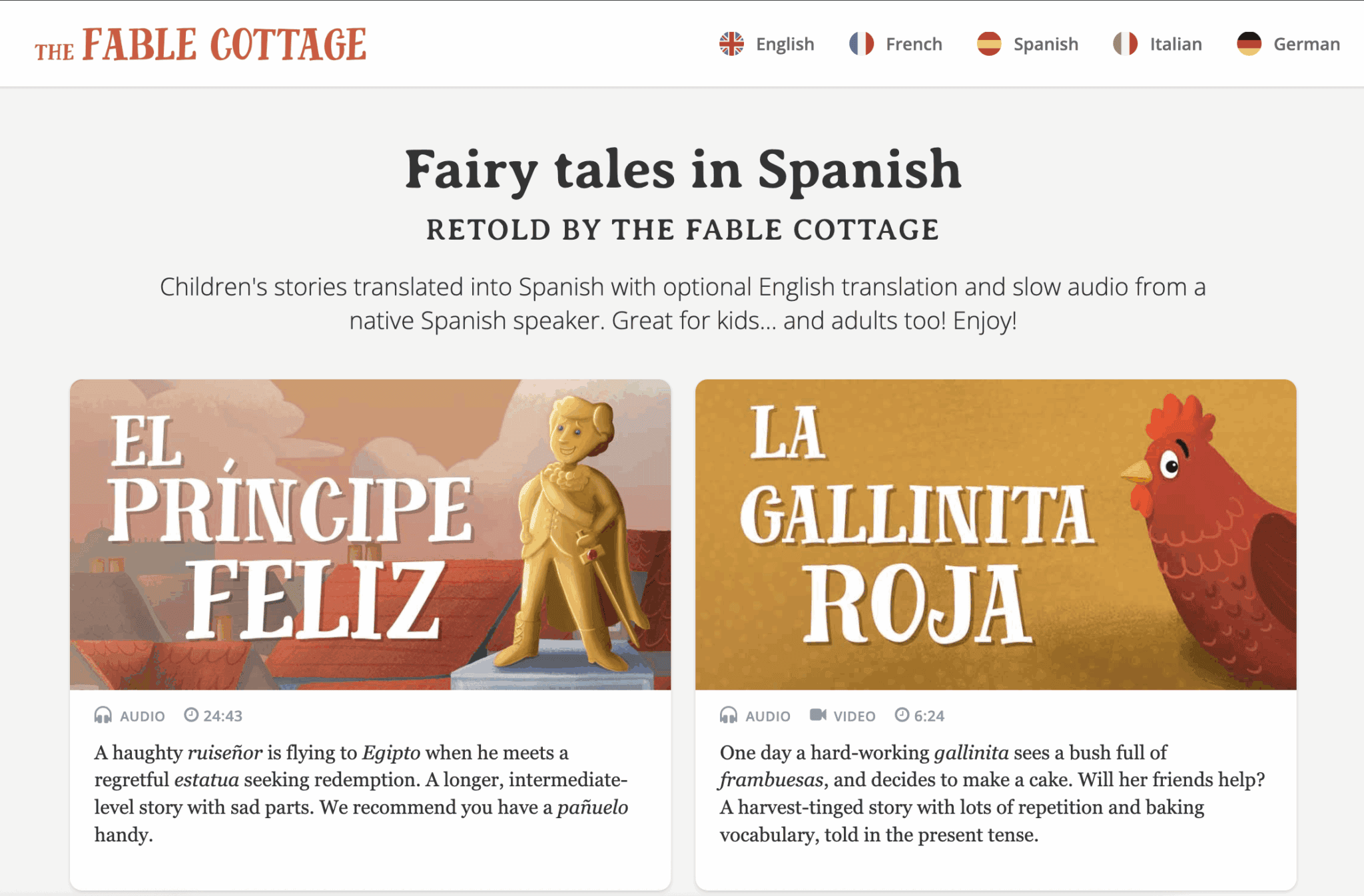 Best Spanish Fairy Tales & Fables - Llamitas Spanish.com