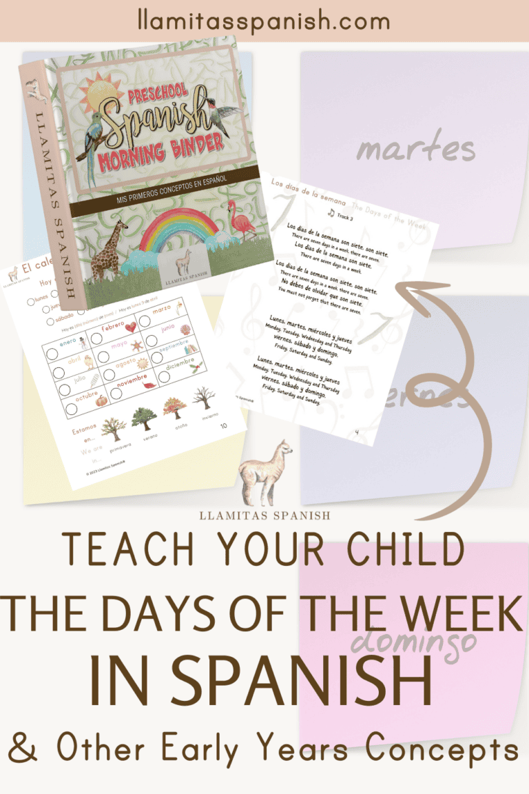 Spanish Days of the Week Songs - Llamitas Spanish.com