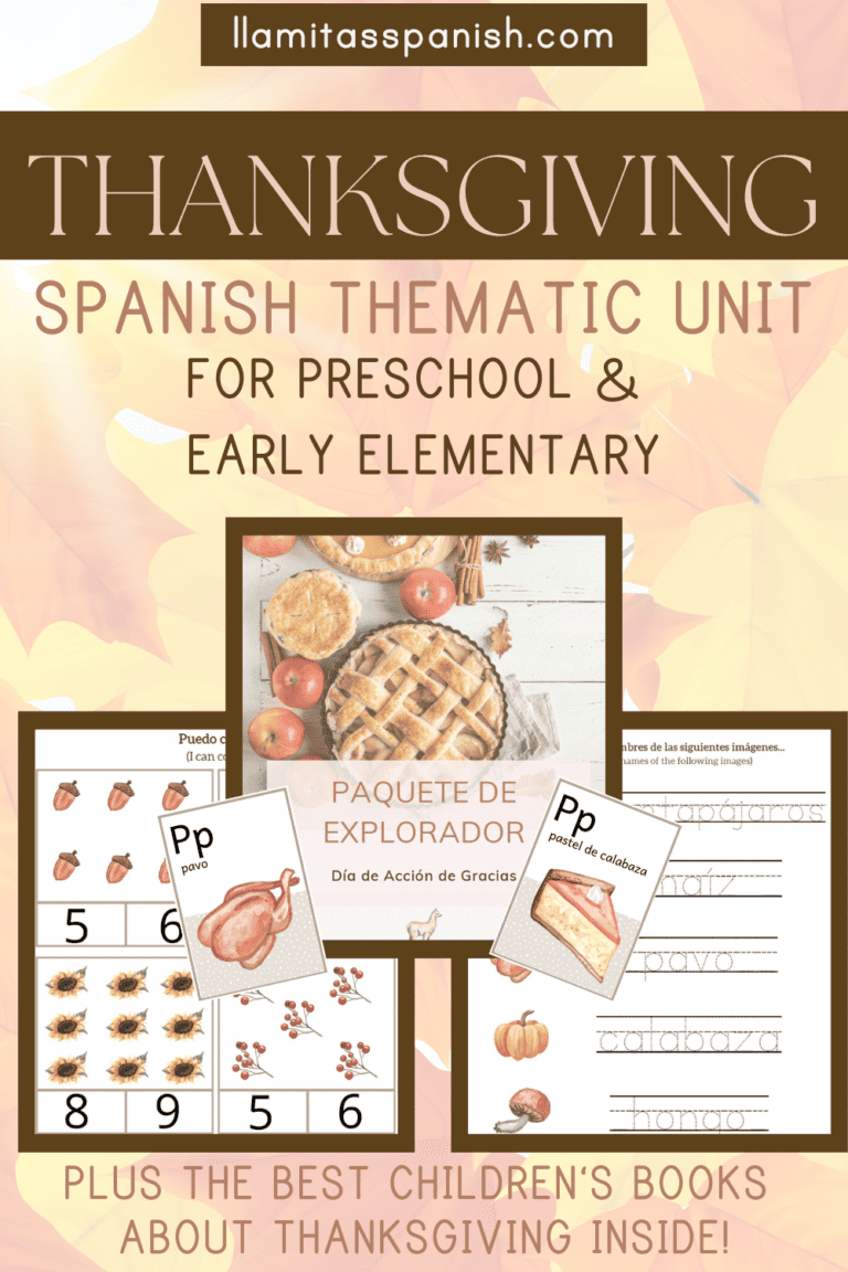 Spanish Thanksgiving Worksheets - Llamitas Spanish.com