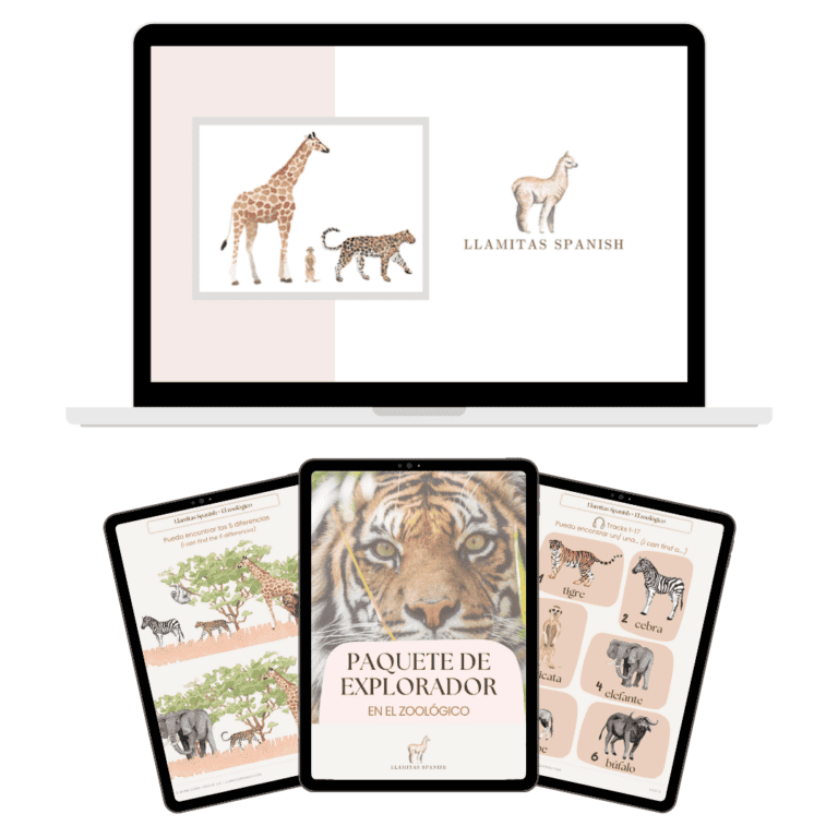 FREE Spanish Zoo Printables and Activities - Llamitas Spanish.com