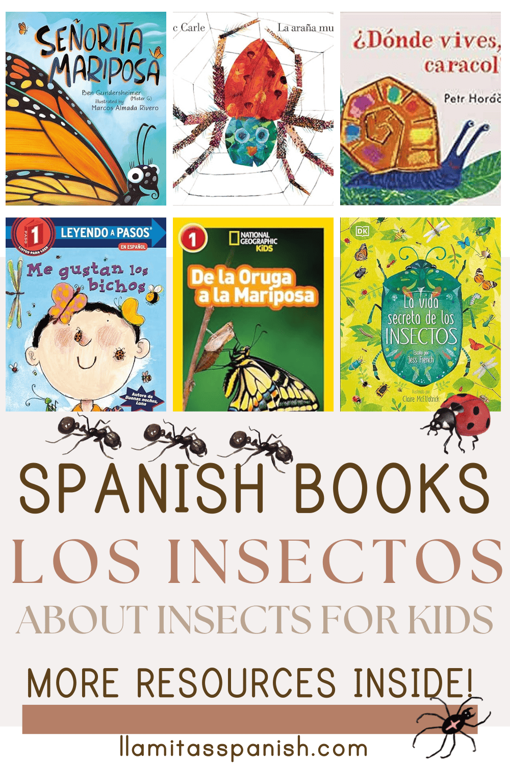 Los insectos: Spanish Lessons about Bugs - Llamitas Spanish.com
