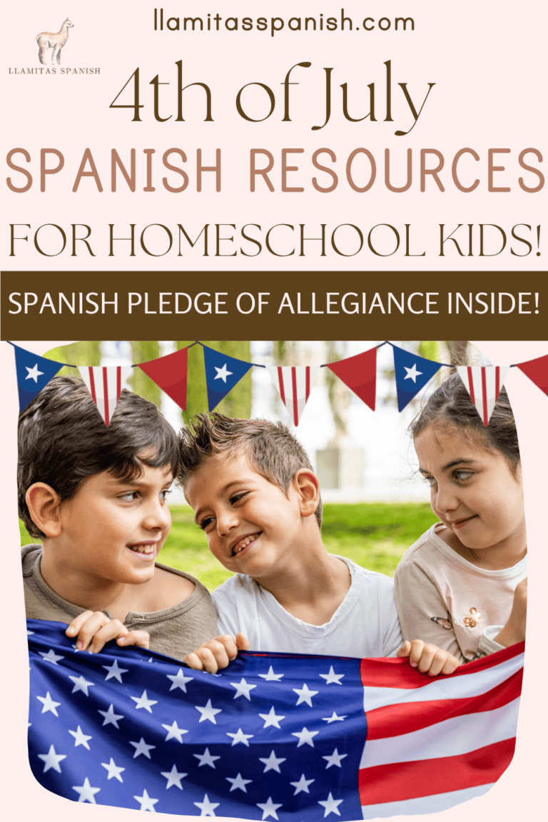 July 4th Spanish Printables for Kids - Llamitas Spanish.com