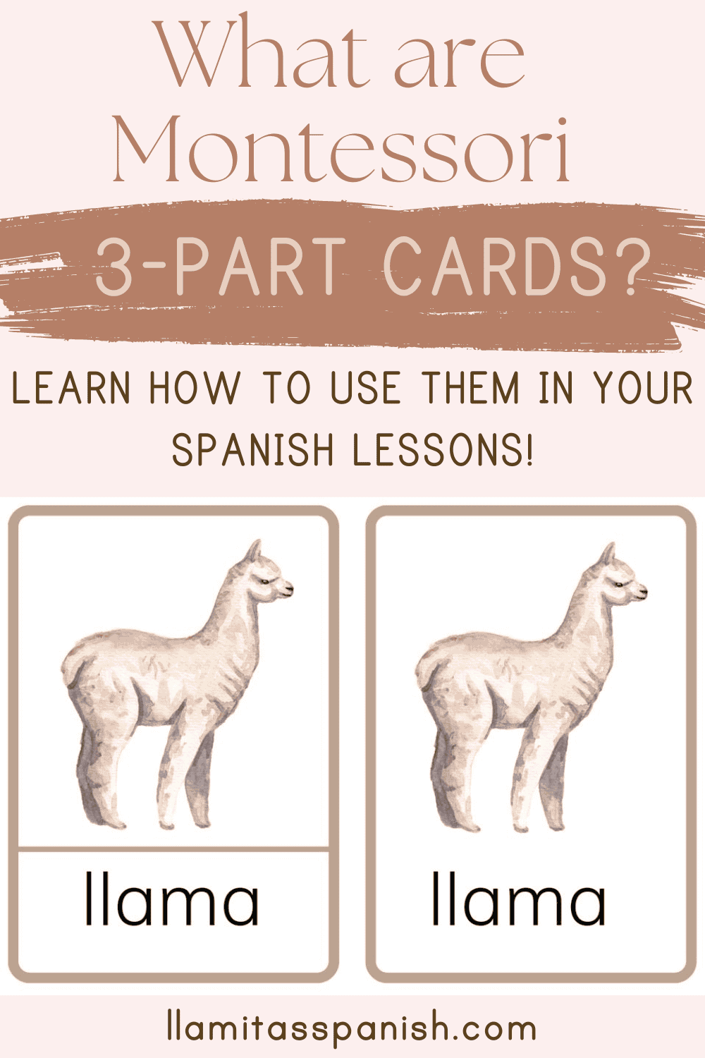 Spanish Montessori 3-Part Cards - Llamitas Spanish.com