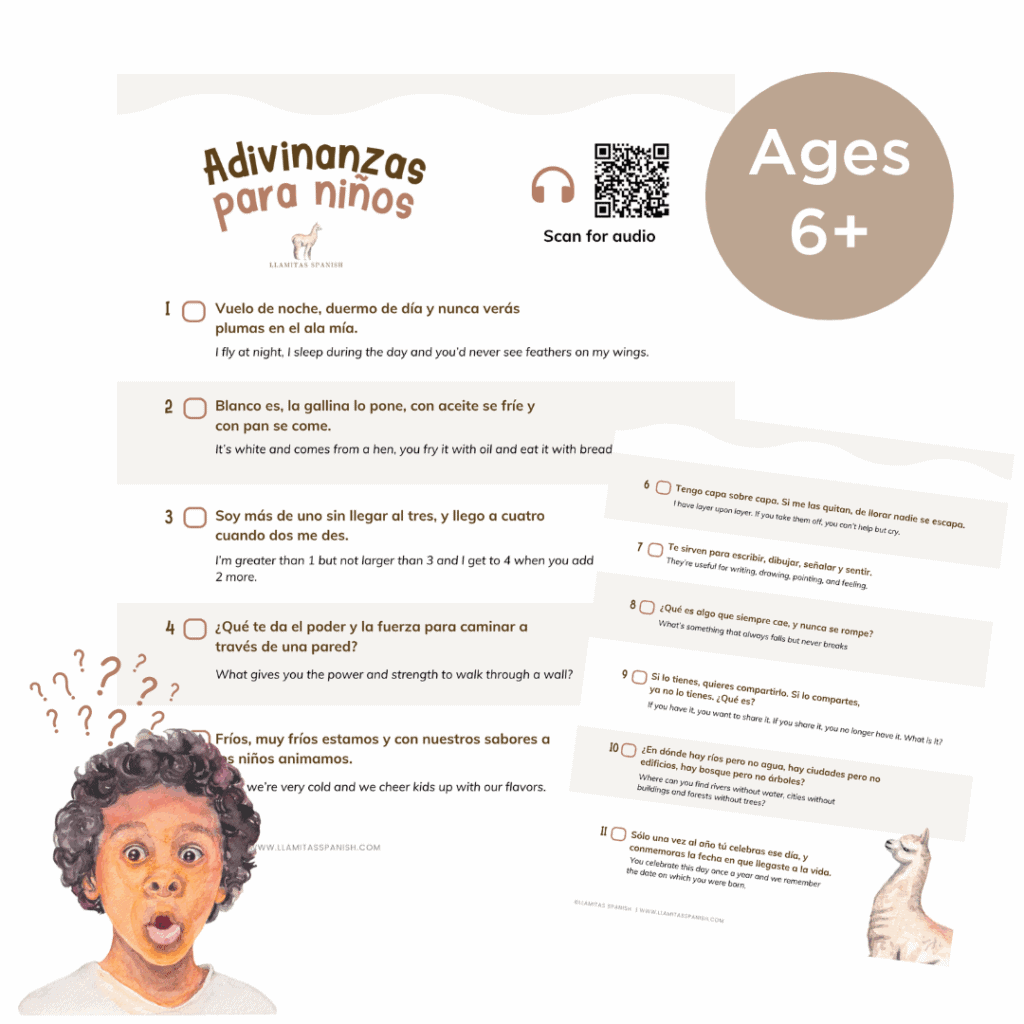 Adivinanzas: Easy Spanish Riddles for Kids - Llamitas Spanish.com