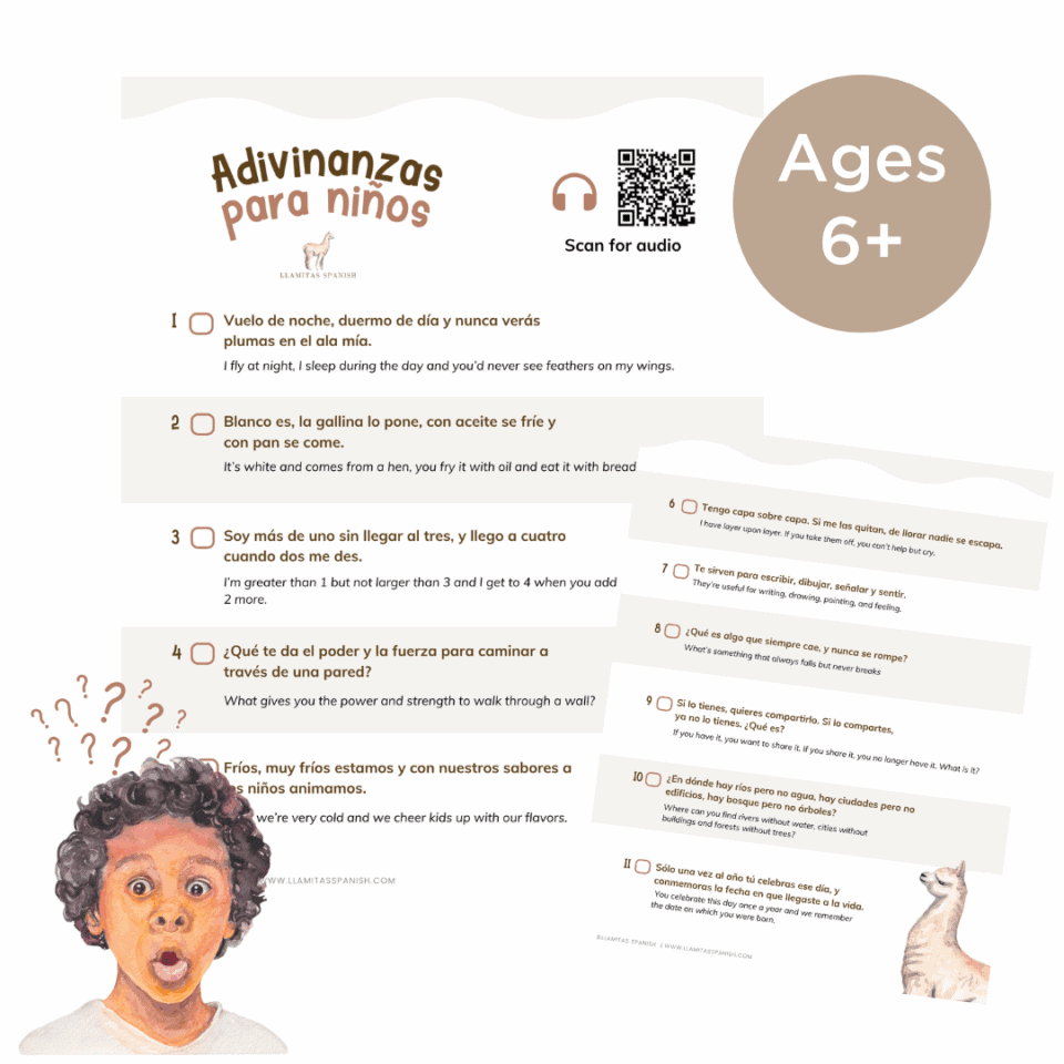 Adivinanzas: Easy Spanish Riddles for Kids - Llamitas Spanish.com