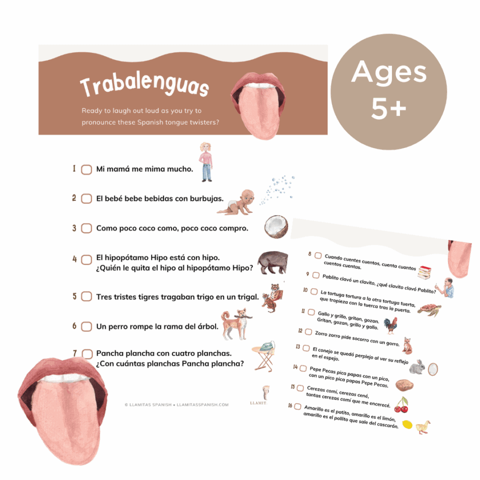 15 Fun Trabalenguas (Spanish Tongue Twisters) for Kids - Llamitas ...